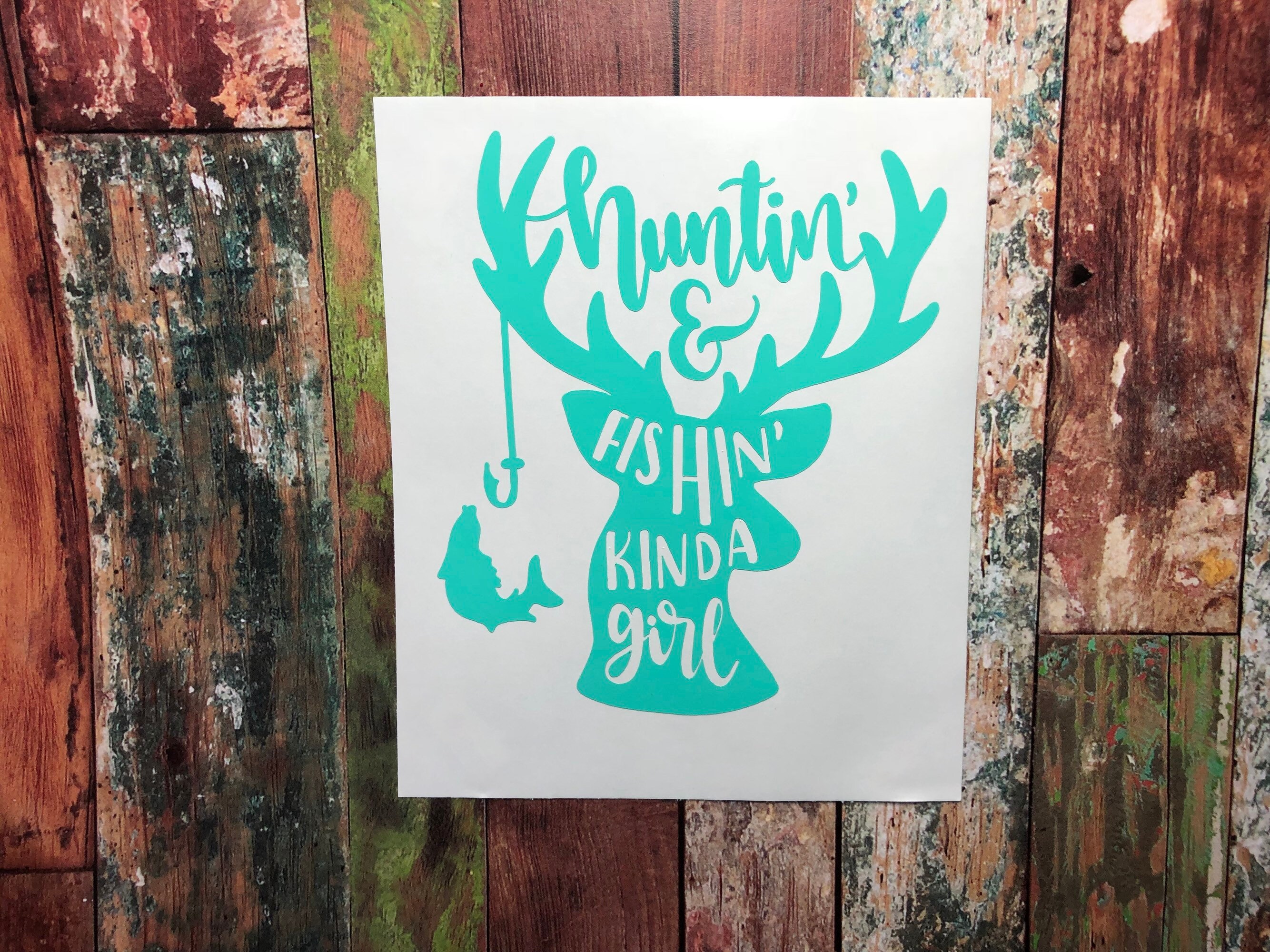 Huntin' & Fishin' Kinda Girl Vinyl Decal Sticker for - Etsy