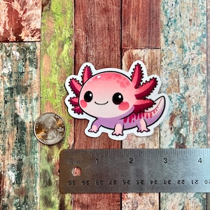 Cute Axolotl Sticker * Peel and Stick * | Holographic, Sparkle or ...