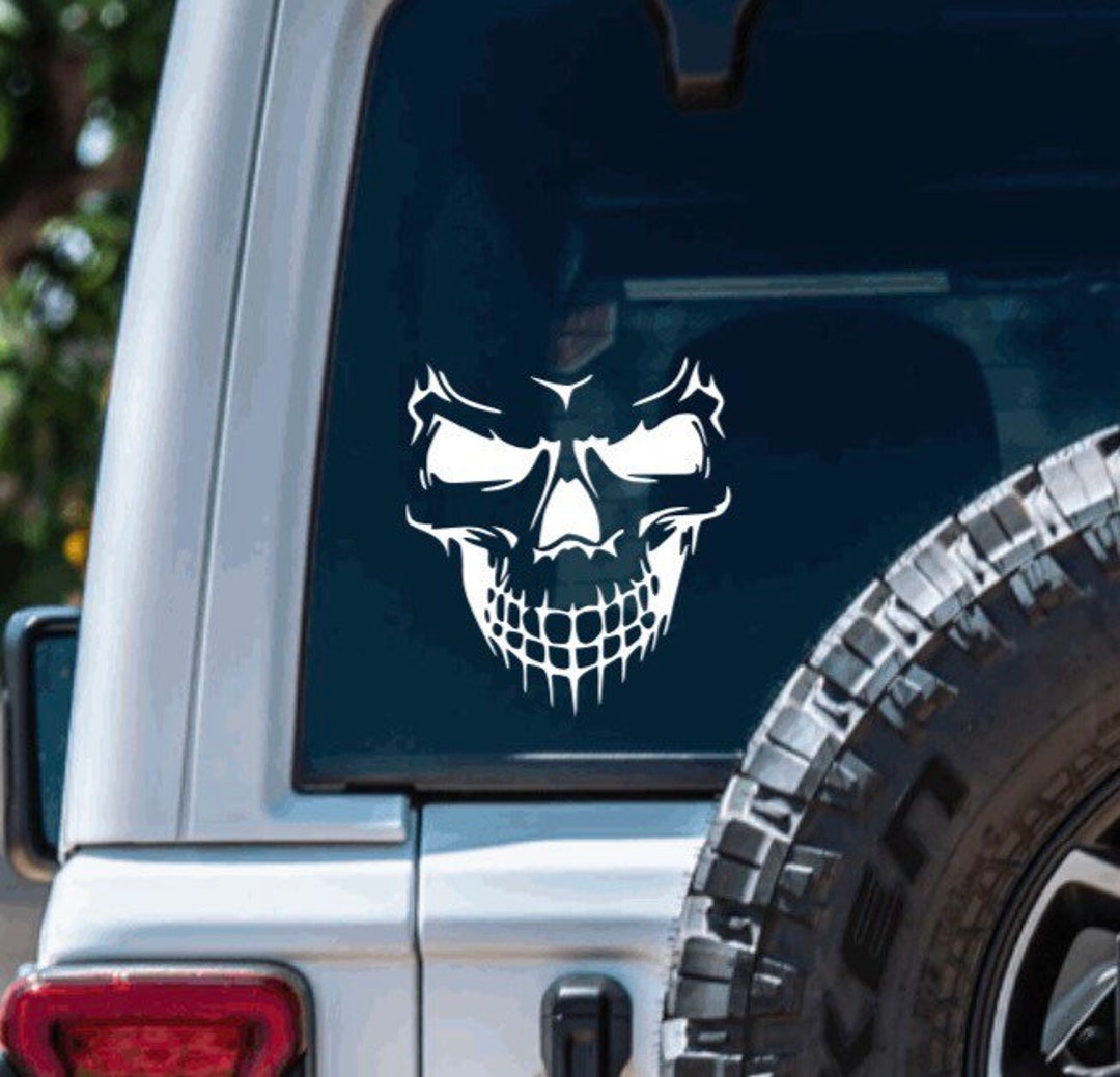 Skull Face Vinyl Decal Sticker | Metal Decal for Yeti, Decal for Car ...