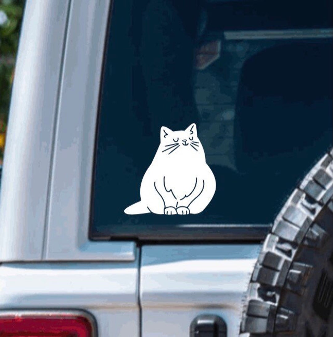 Fat Cat Vinyl Decal Sticker Cat Love Sticker for Hydro Flask, Kitty ...