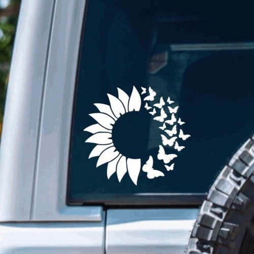 Sun and Moon Vinyl Decal Moon Face Car Window Sticker - Etsy