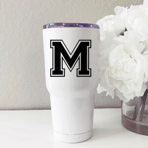 Varsity Letter Vinyl Decal Sticker for Hydro Flask, for Yeti Tumbler ...