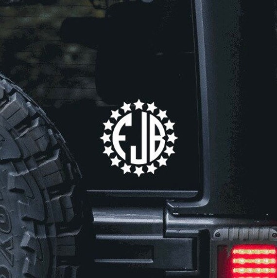 FJB Vinyl Decal Sticker Monogram Stars Car Decal Window - Etsy