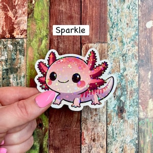 Cute Axolotl Sticker * Peel and Stick * | Holographic, Sparkle or ...