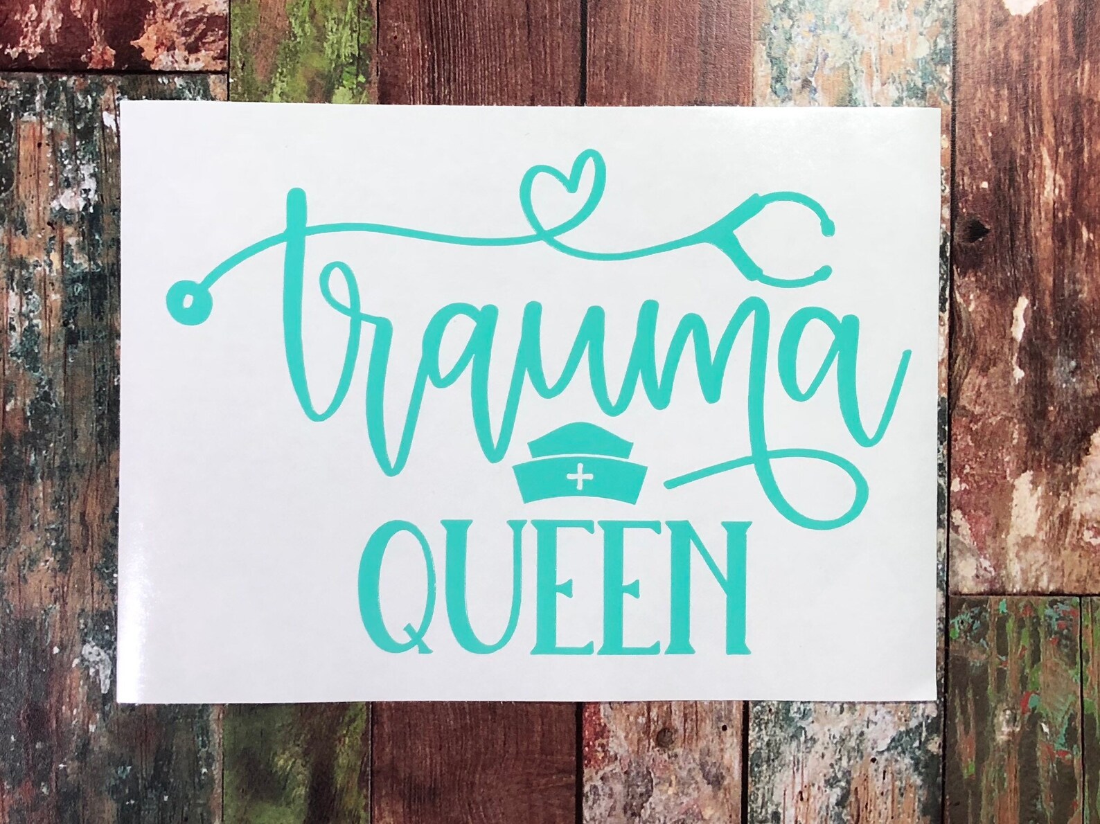 Trauma Queen Nurse Vinyl Decal Sticker Free Shipping Nurse | Etsy