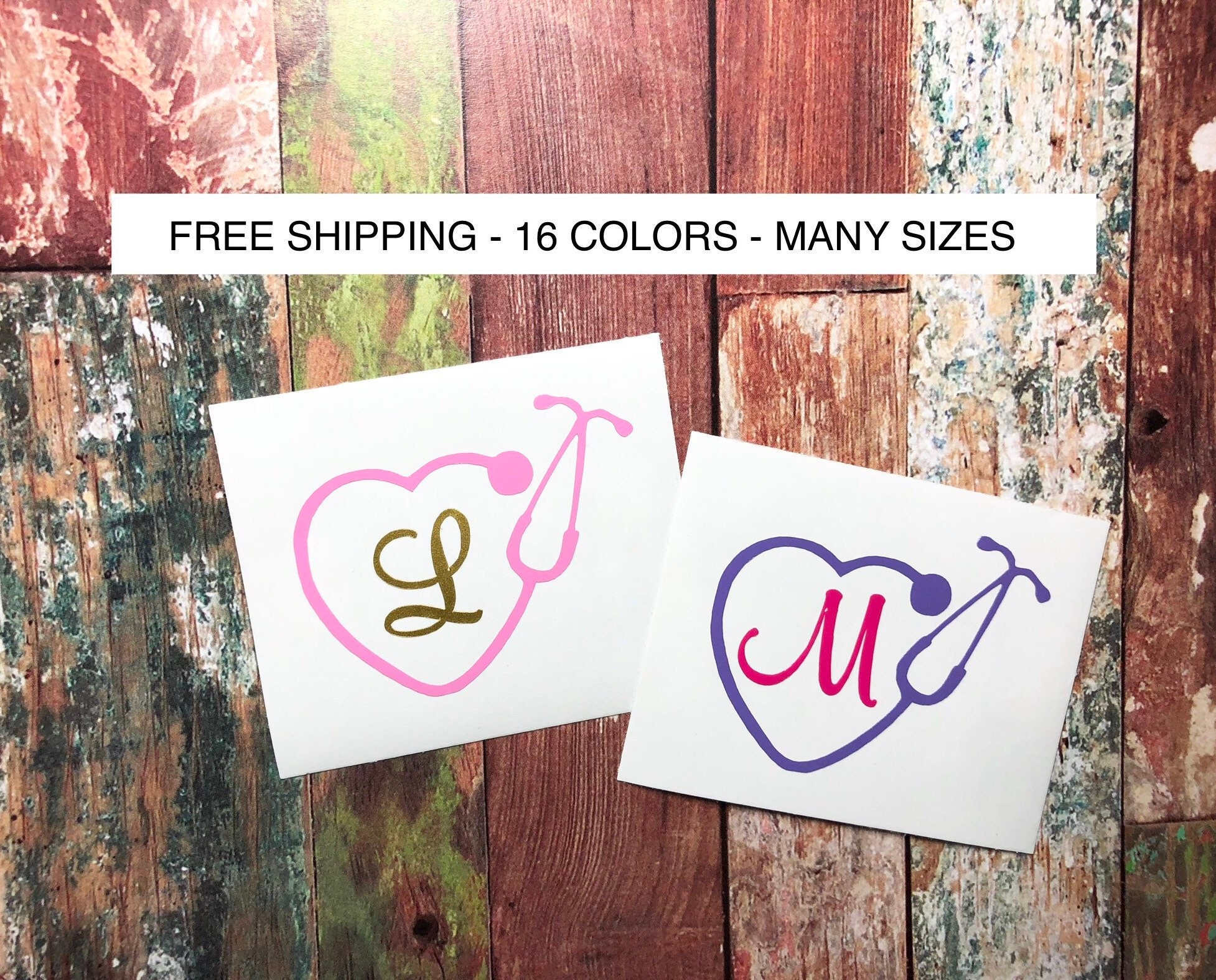 Personalized Initial Nurse Stethoscope Vinyl Car Decal Sticker | Etsy