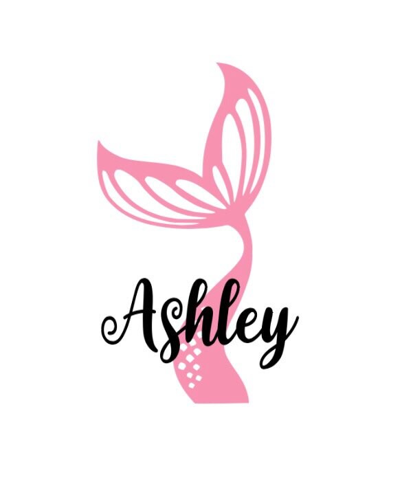 Mermaid Tail With Name in Cursive Script Vinyl Decal Sticker | Etsy