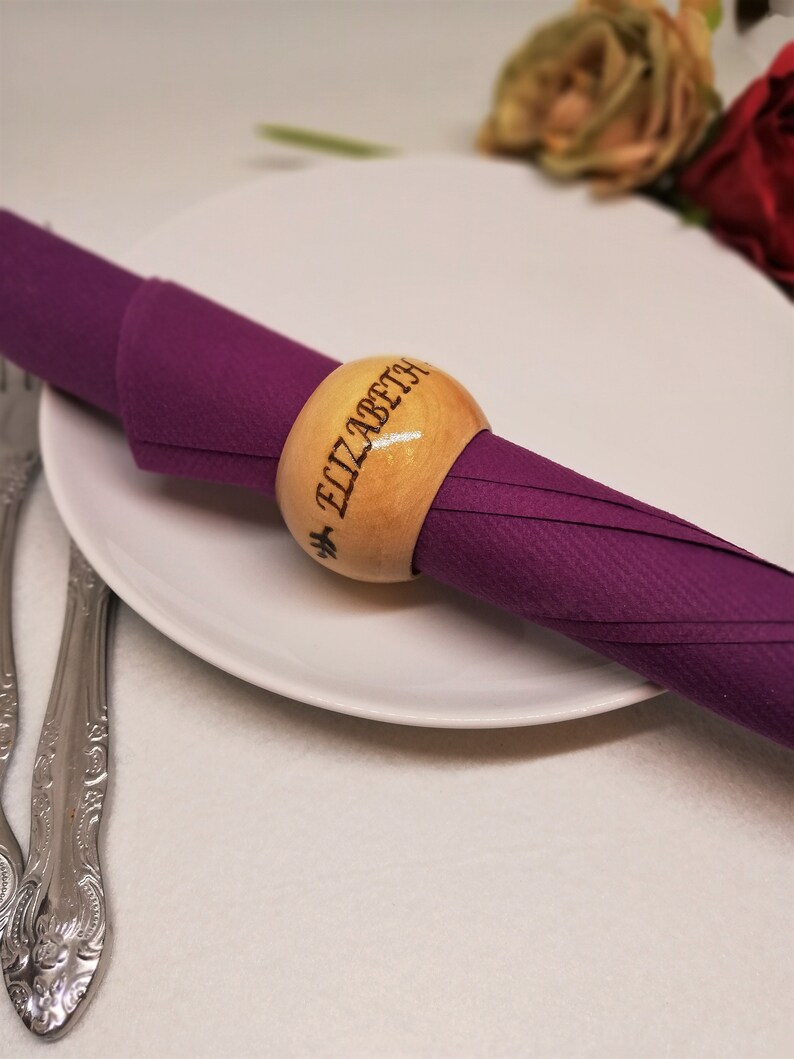 Personalized Wooden Napkin Rings With Box /engraved Rings/wedding ...