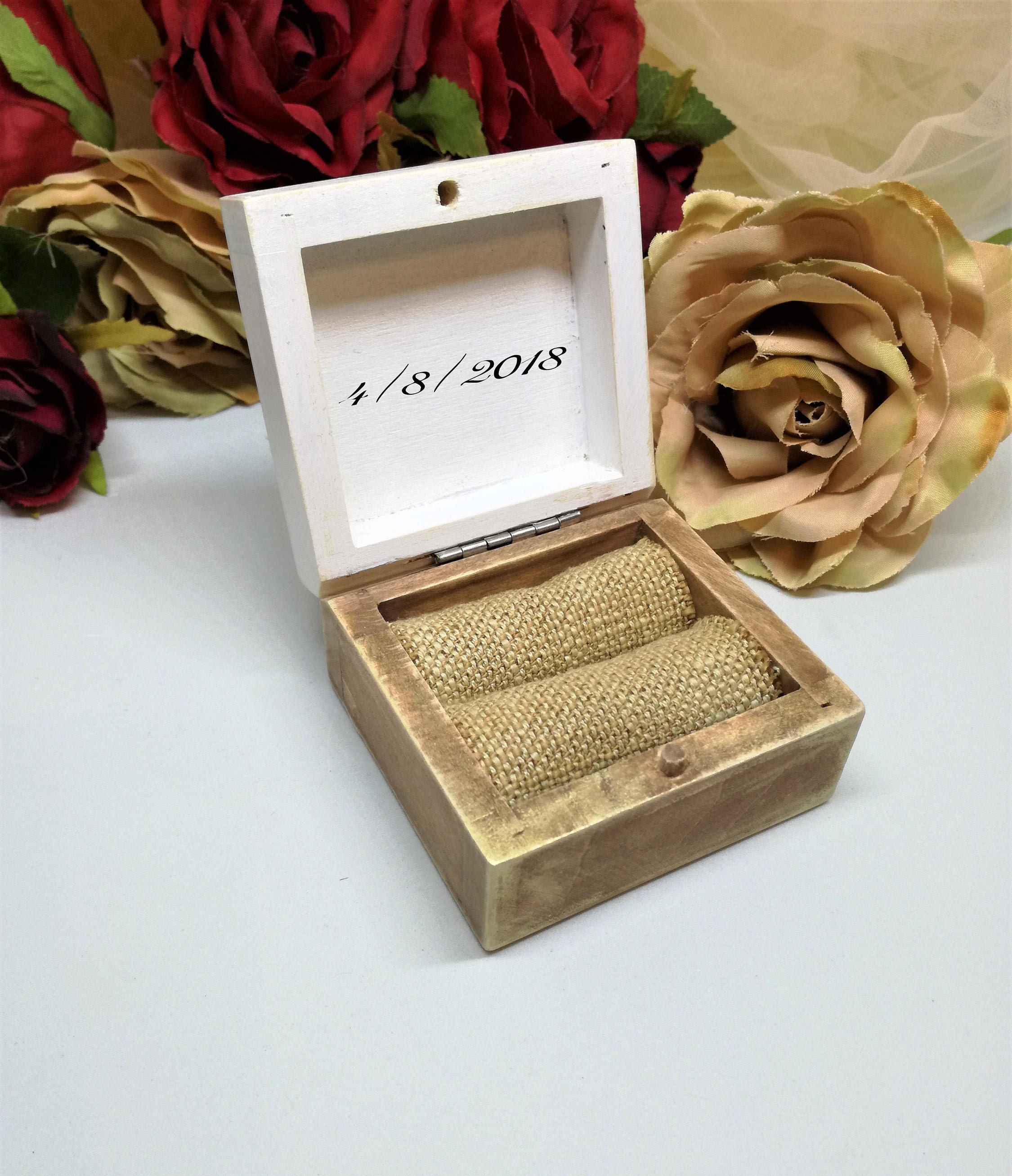 Wedding Ring Box With Golden Dust Ring Bearer Box Ring Holder - Etsy