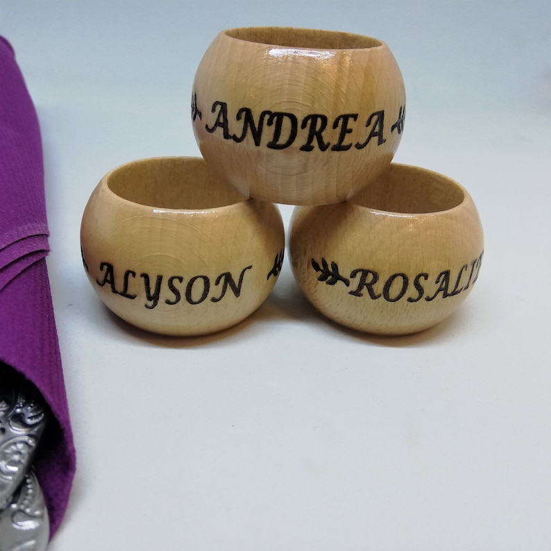 Personalized Wooden Napkin Rings/engraved Rings/wedding - Etsy