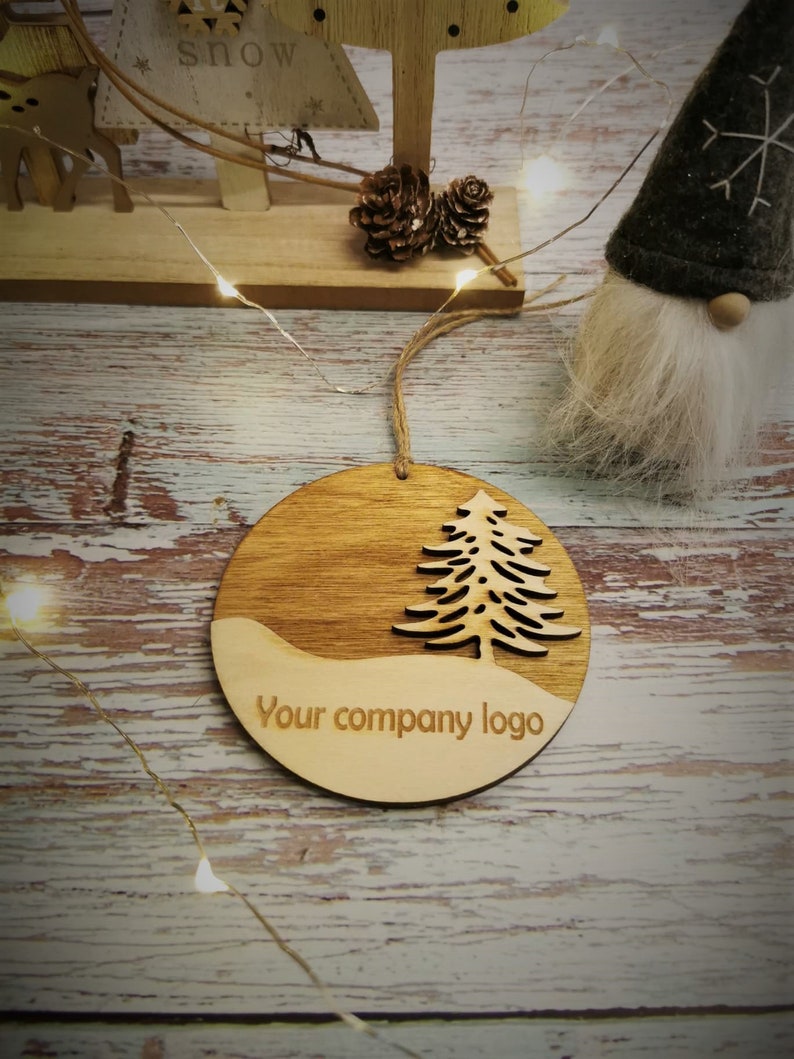 Custom Corporate Ornament, Company Logo Christmas Baubles, Gift Tag ...