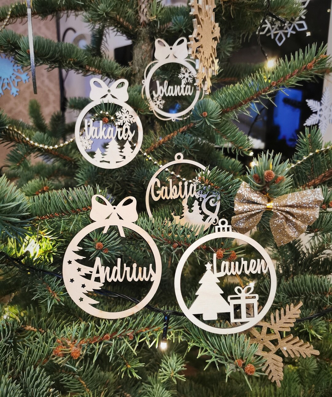 Personalized Wooden Christmas Decorations 9 Designs, Christmas ...