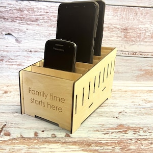 Wooden Stand for 8 Mobile Phones, Cell Phone Organizer for Home ...