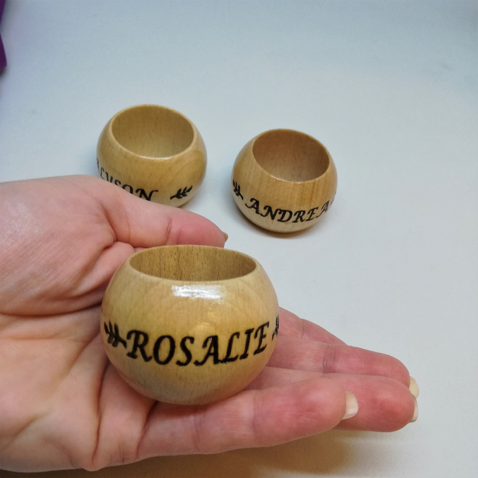 Personalized Wooden Napkin Rings/engraved Rings/wedding - Etsy
