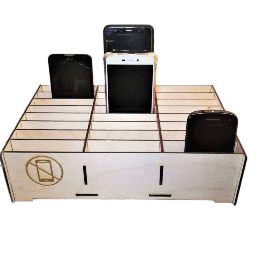 Wooden Stand for 24 Mobile Phones, Cell Phone Organizer for School ...