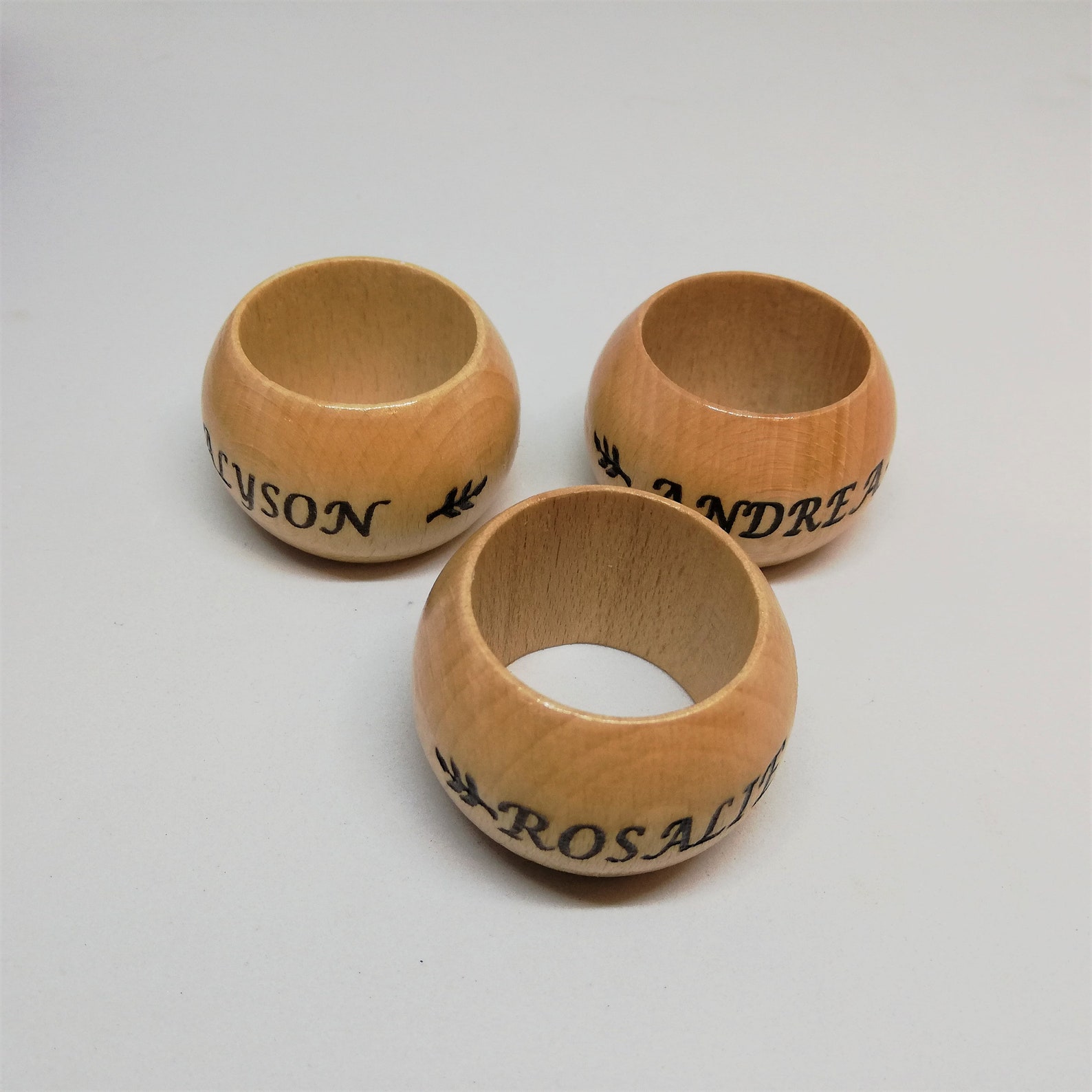 Personalized Wooden Napkin Rings/engraved Rings/wedding - Etsy
