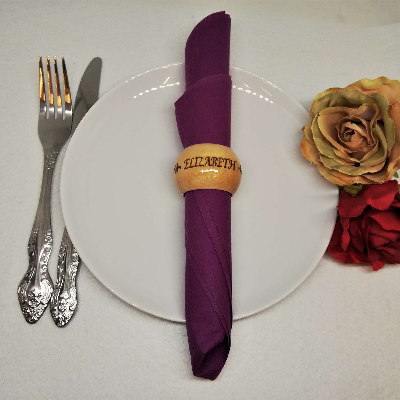 Personalized Wooden Napkin Rings With Box /engraved Rings/wedding ...