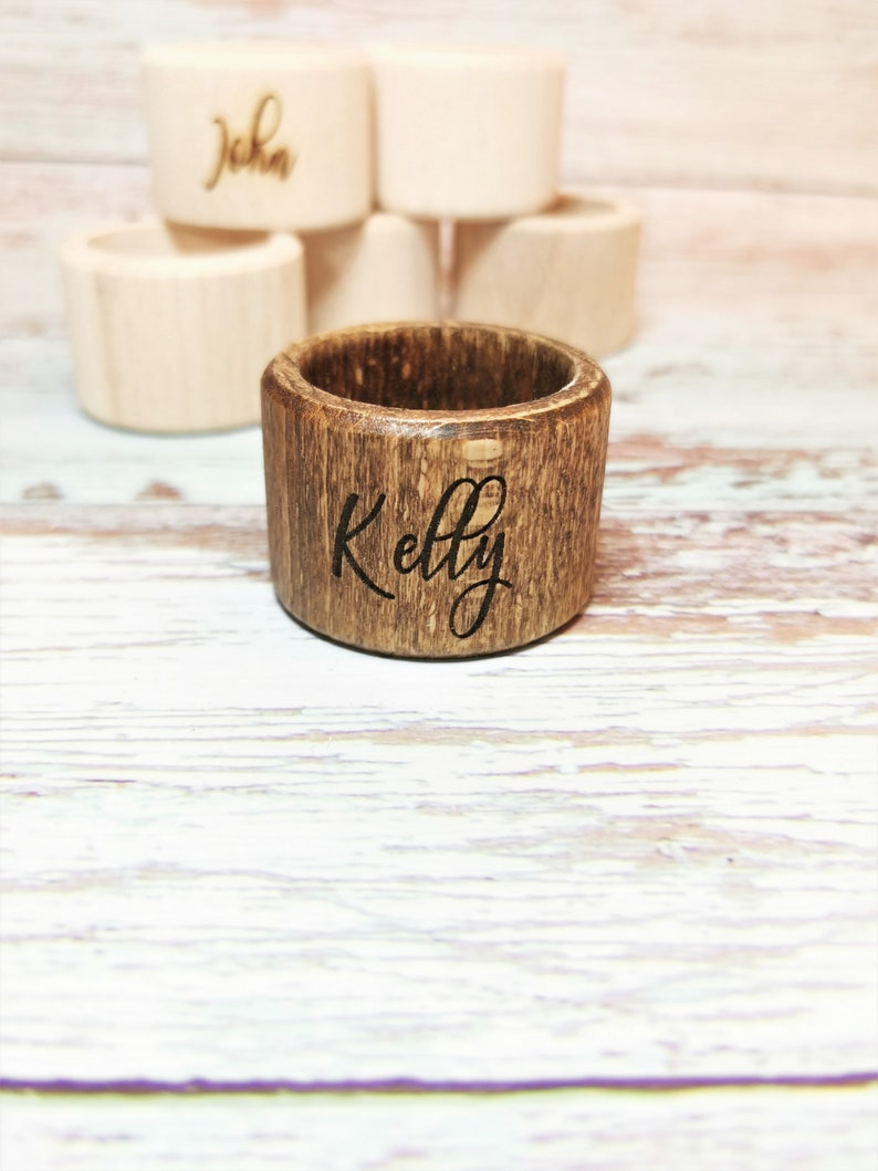 Personalized Engraved Wooden Napkin Rings / Wedding - Etsy