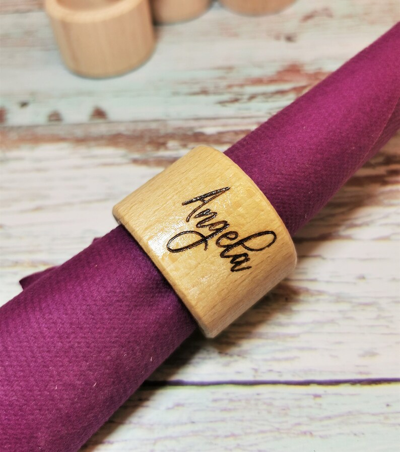 Personalized Engraved Wooden Napkin Rings / Wedding Accessories / Home ...