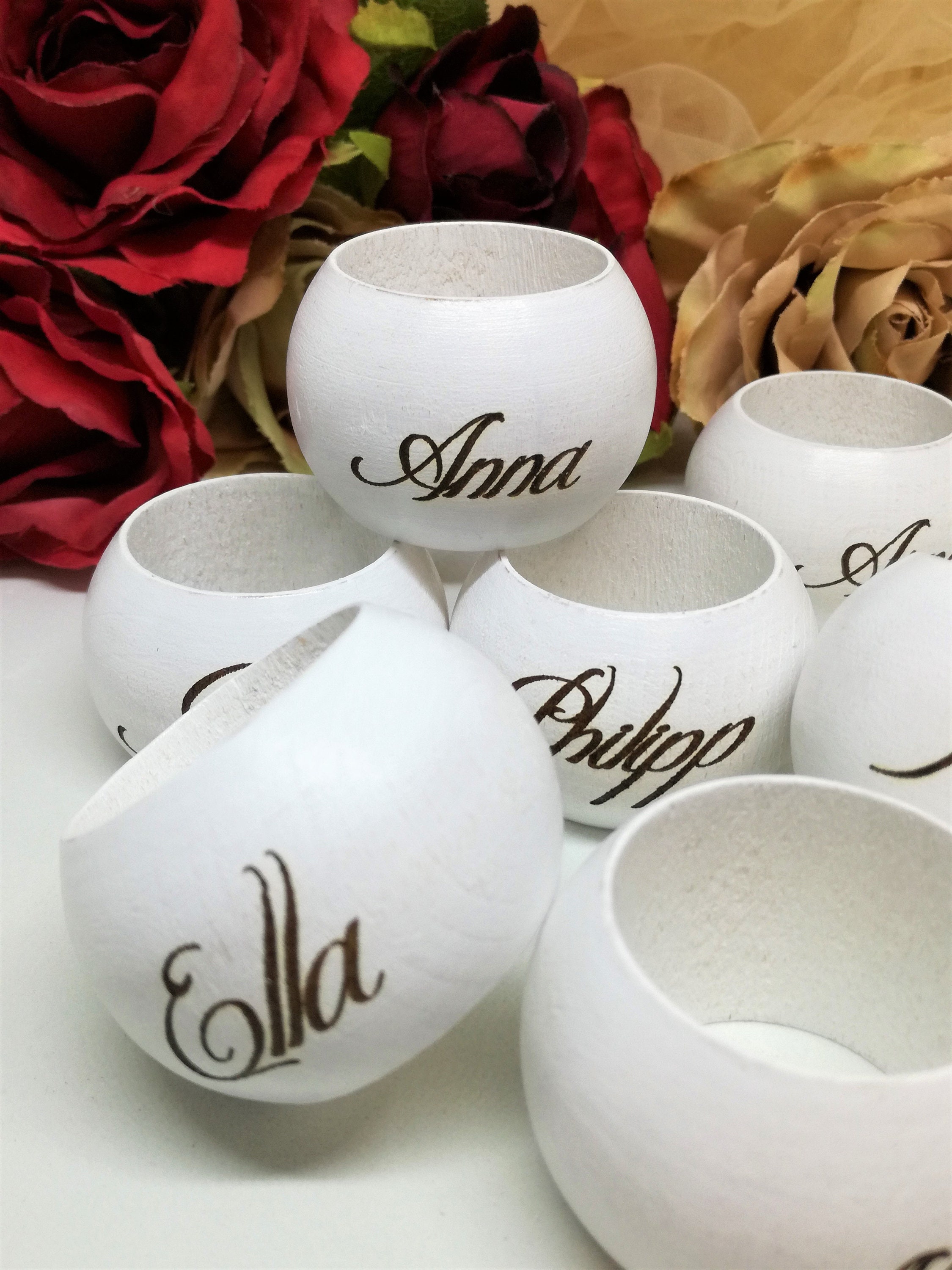 Personalized Wooden Napkin Rings/wedding Accessories / Home - Etsy