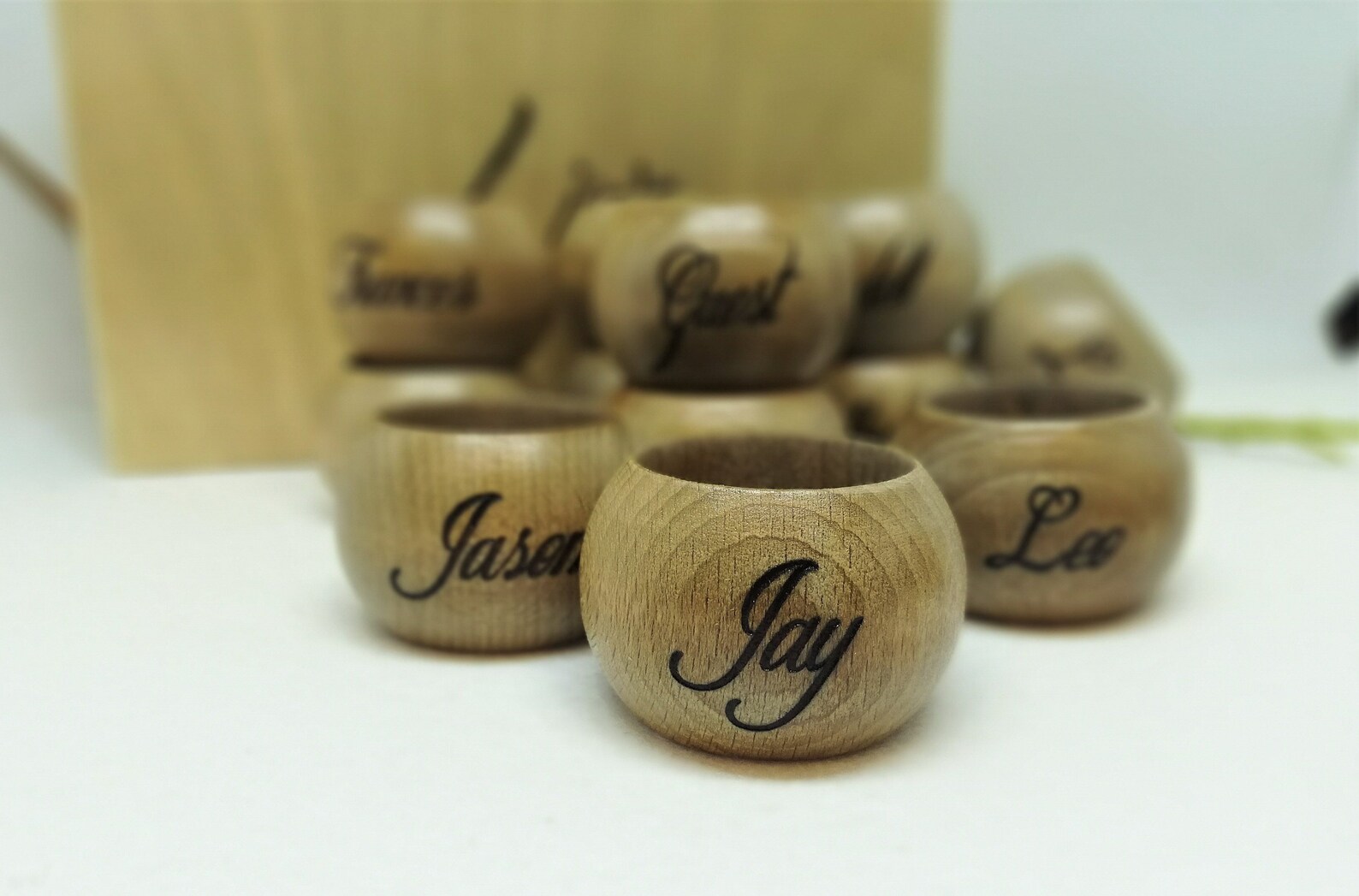 Personalized Wooden Napkin Rings With Box /engraved - Etsy