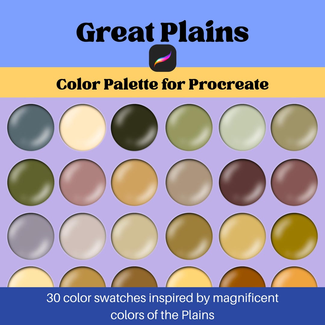 Midwestern Color Palette for Procreate Warm Tone Earthy Digital Swatch ...
