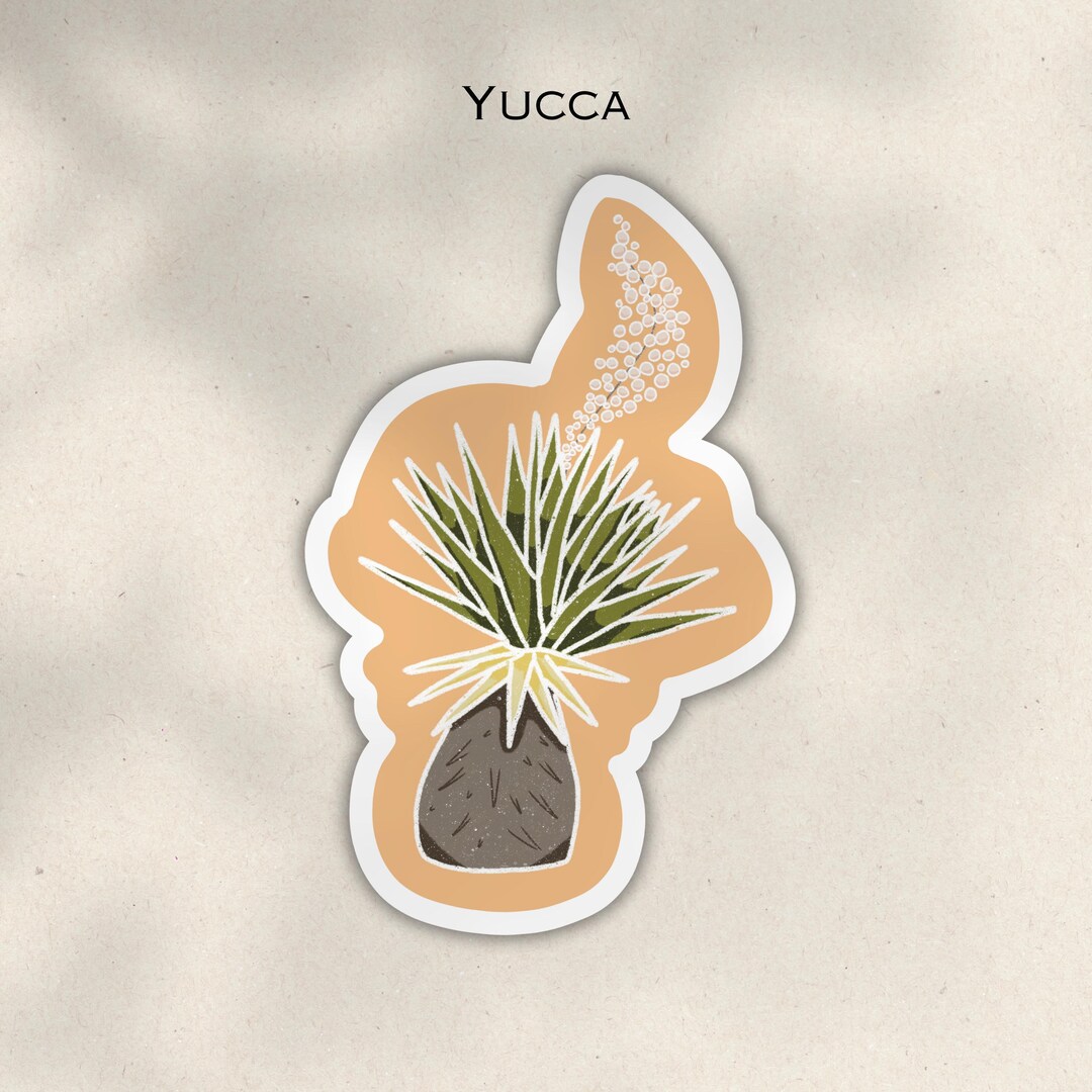 Yucca Sticker - Cute Desert Plant Vinyl Art - Etsy