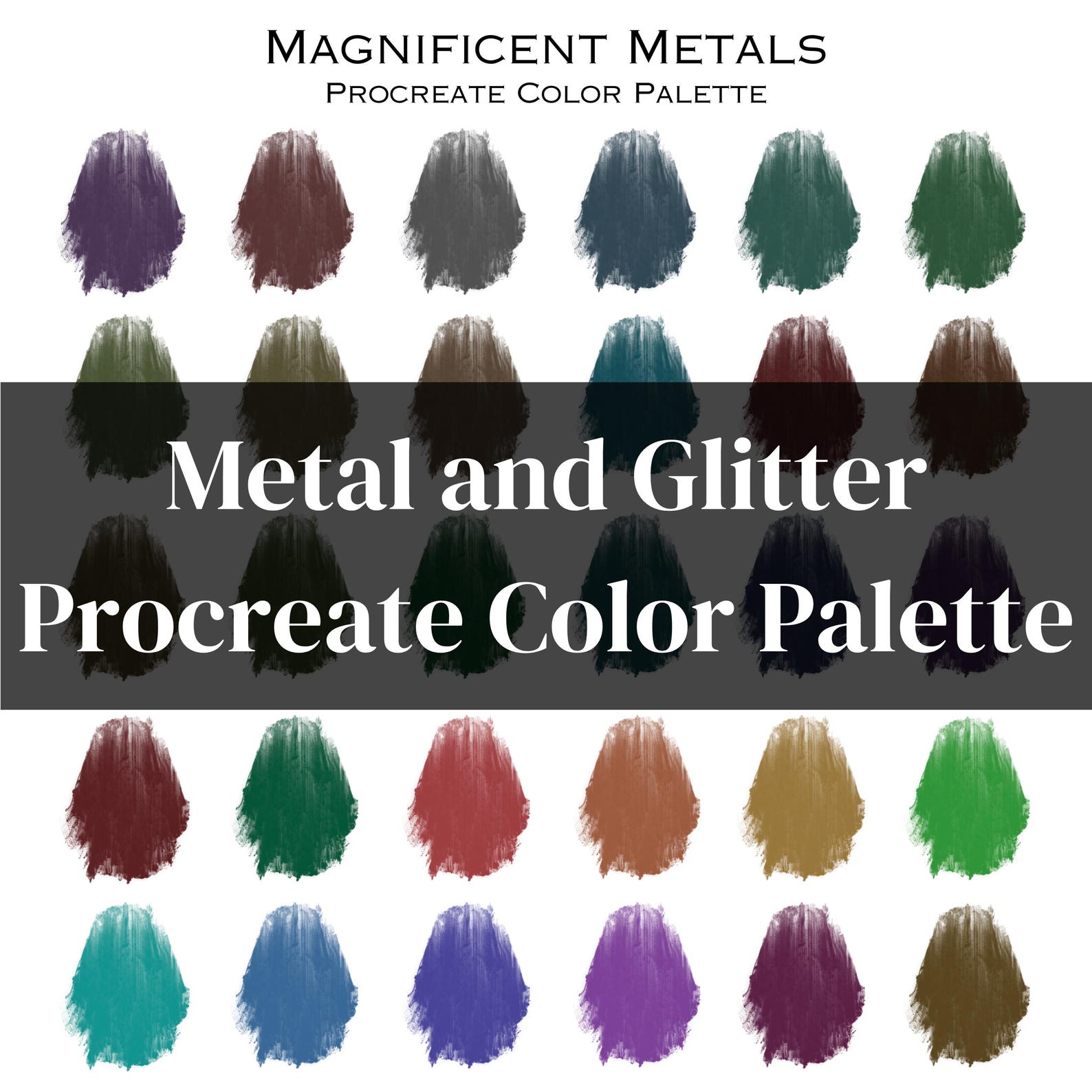 Metallic and Glitter Color Palette for Procreate - Etsy