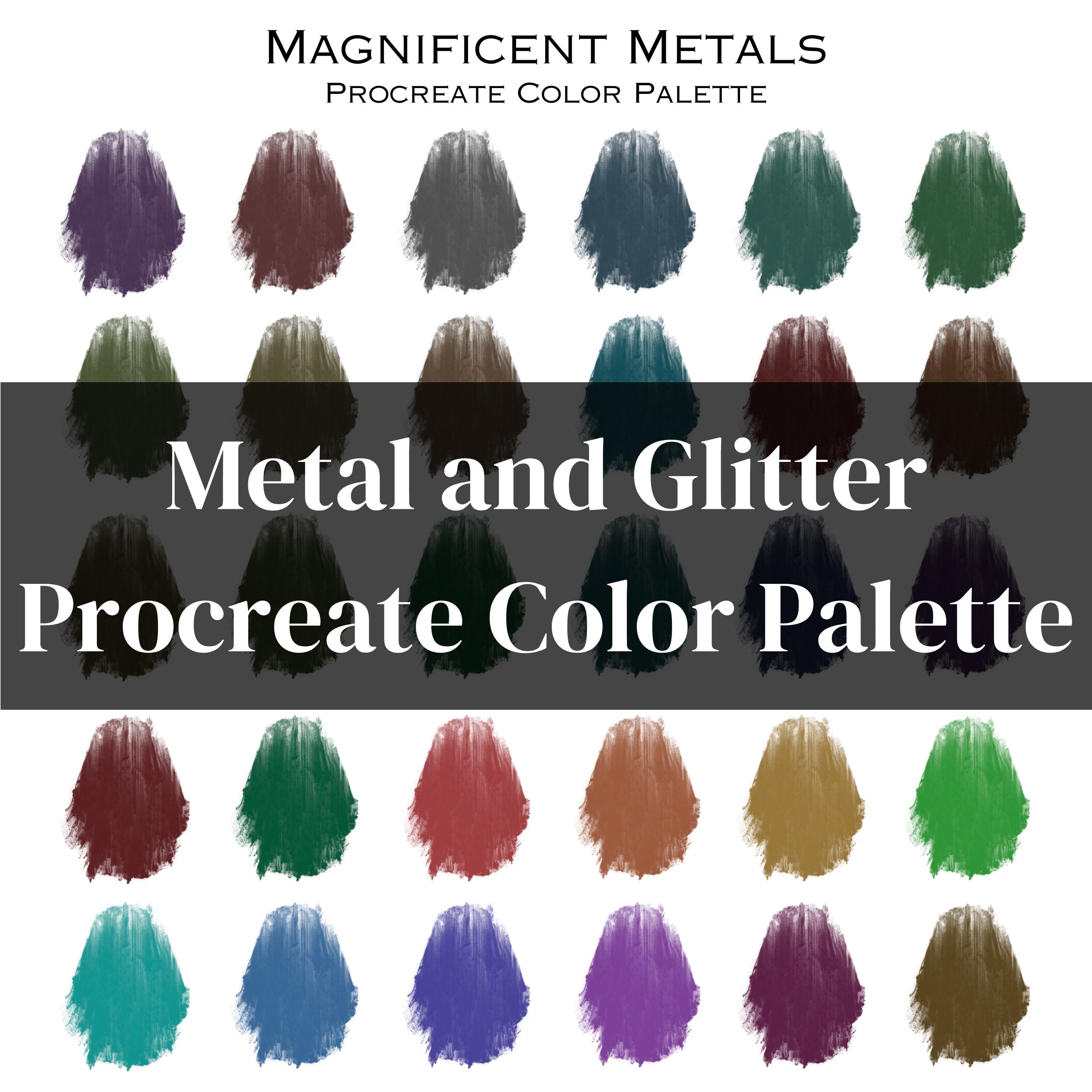 Metallic and Glitter Color Palette for Procreate - Etsy