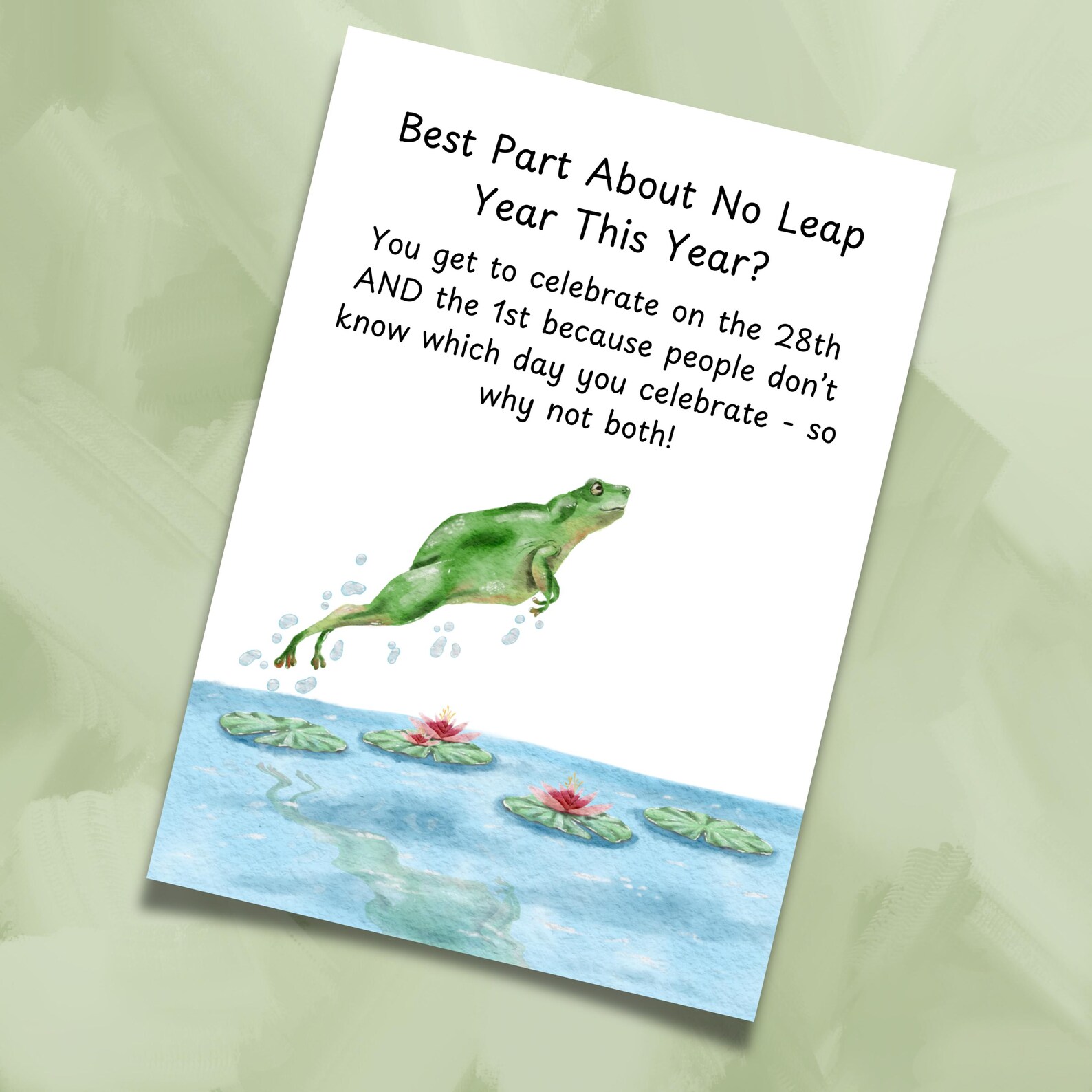 Leap Year Birthday Cards - Digital Download | Printable Funny Birthday ...