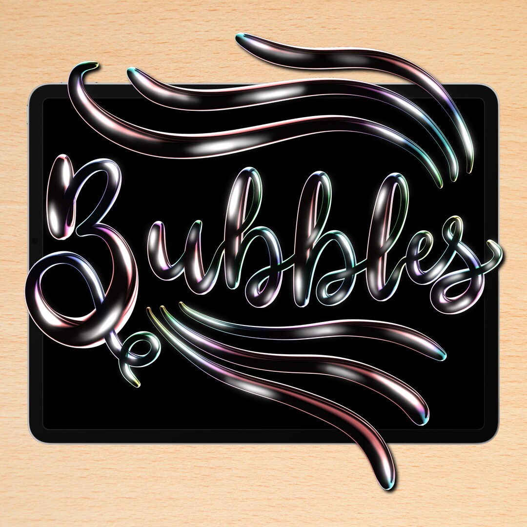 Bubble Brush for Procreate Bubble Lettering 3D Art Realistic Brush ...