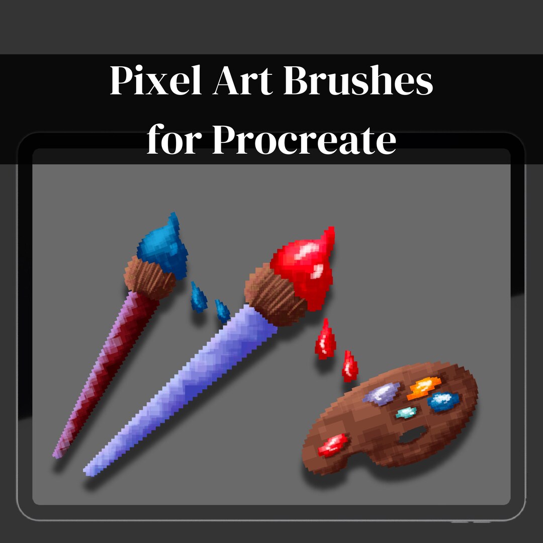 Pixel Art Brush for Procreate Digital Video Game Drawing Retro ...