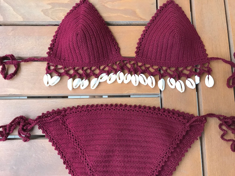 Seashell Bikini Set Crochet swimwear Bikini set Crochet | Etsy