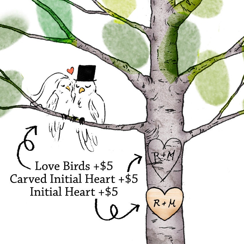 Guest Book Tree Chic Oak Guestbook Tree Print is a Beautiful - Etsy