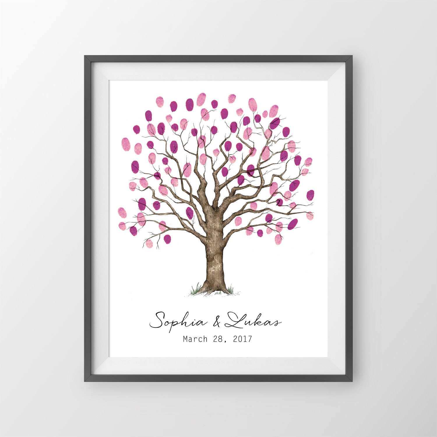 Guest Book Tree - Chic Oak Guestbook Tree Print is a Beautiful Wedding ...