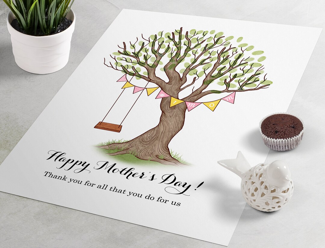 Personalized Mother's Day Tree Art – Custom Handprint Keepsake - Etsy