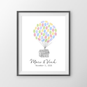 Wedding Guest Book: up House Fingerprint Guest Book for Wedding Like ...