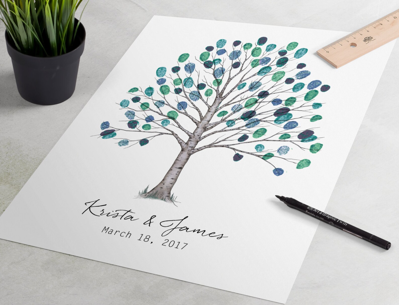 Thumbprint Tree Guest Book Thumbprint Guest Book Wedding - Etsy