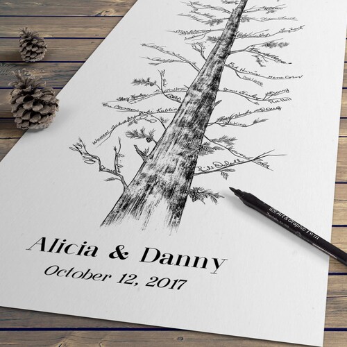 Signature Tree Guest Book Timeless Birch Wedding Guestbook - Etsy