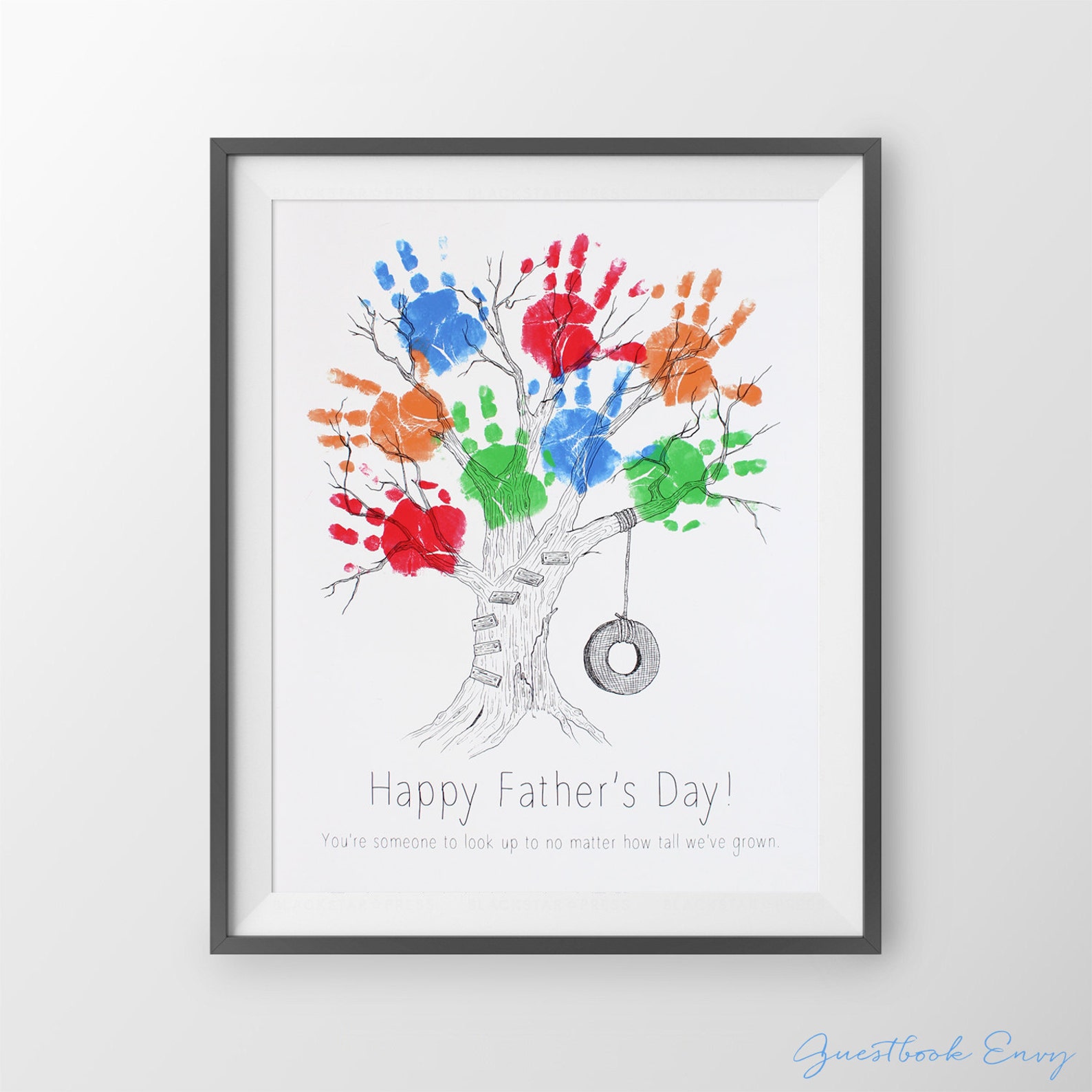 Father's Day Art Personalized Hand Print Artwork. Fun - Etsy
