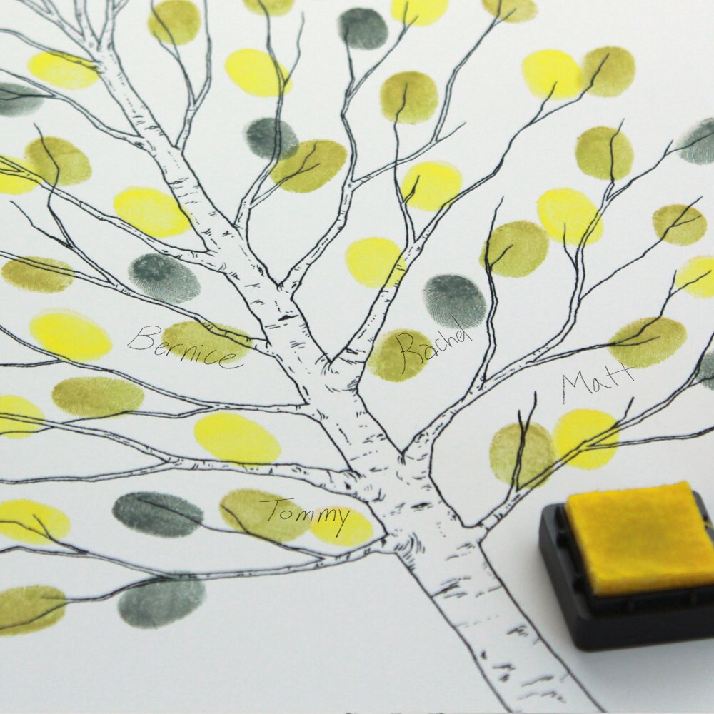 Thumbprint Tree Fair Birch Thumb Print Tree Wedding Guest - Etsy