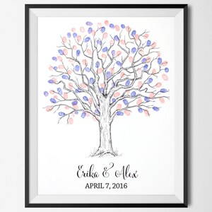 Guest Book Tree - Chic Oak Guestbook Tree Print is a Beautiful Wedding ...