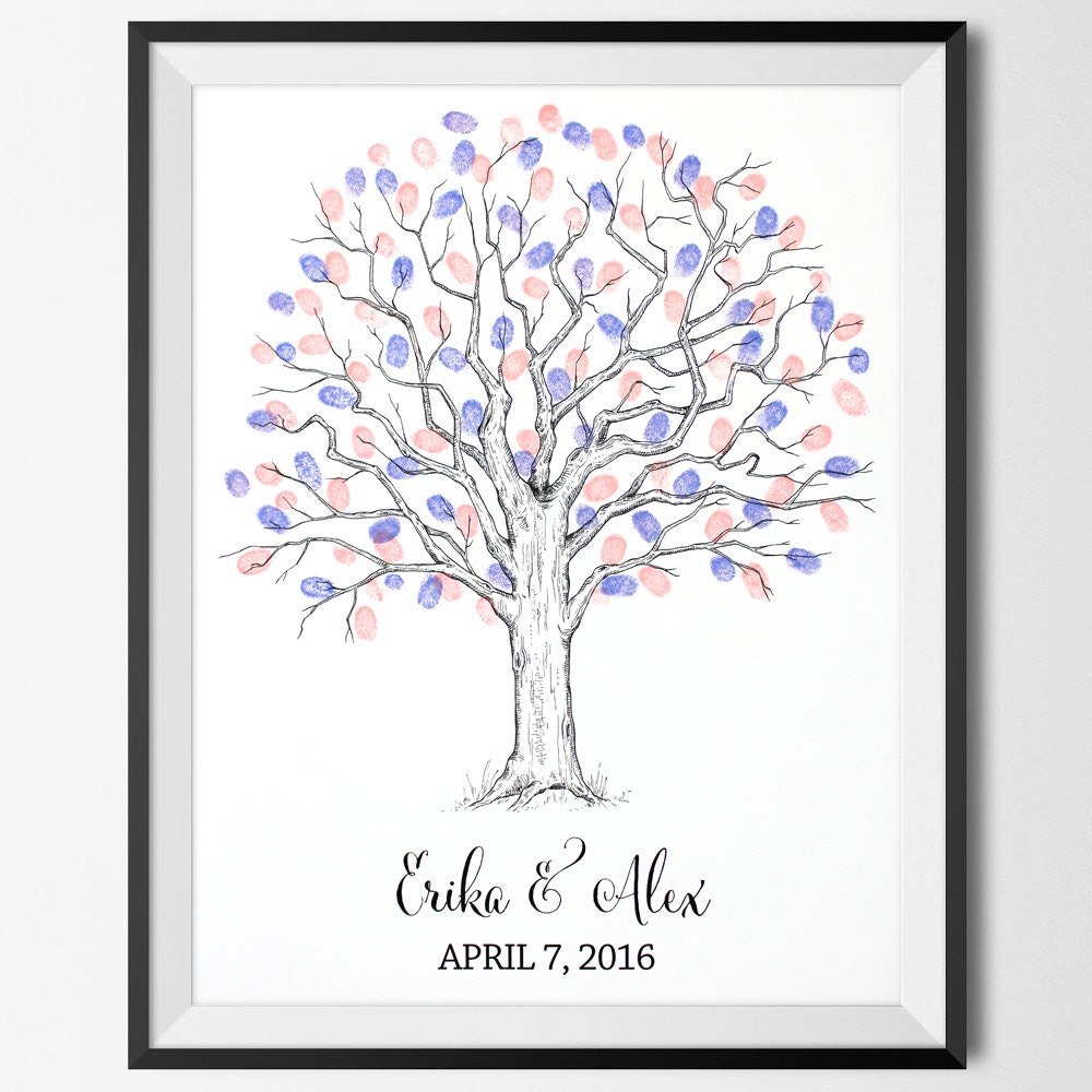 Guest Book Tree Chic Oak Guestbook Tree Print is a Beautiful - Etsy