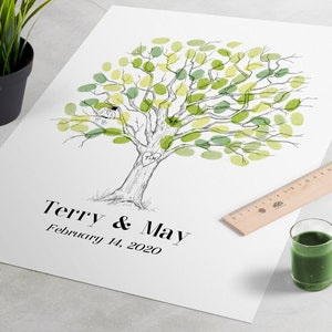 Guest Book Tree - Chic Oak Guestbook Tree Print is a Beautiful Wedding ...