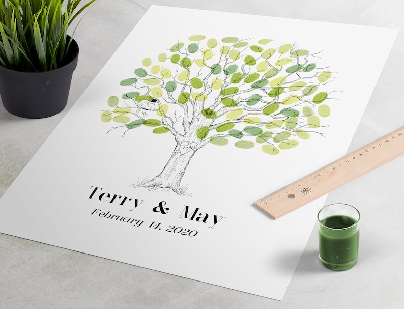 Guest Book Tree - Chic Oak Guestbook Tree Print is a Beautiful Wedding ...