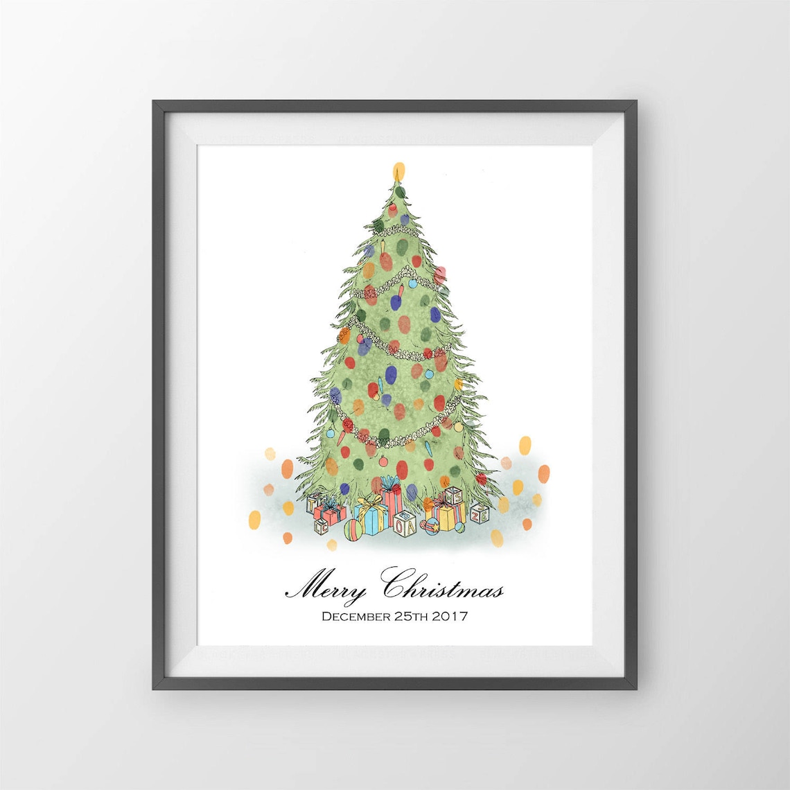 Christmas Guest Book: Christmas Tree fingerprint guest book | Etsy