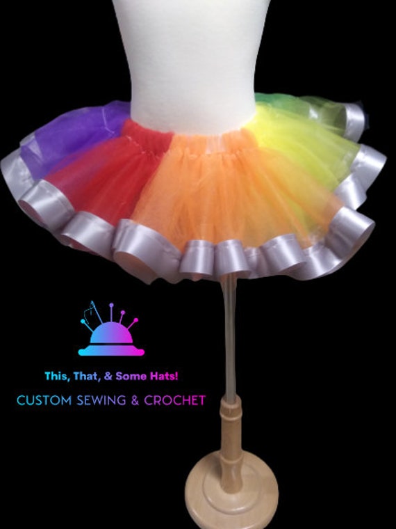 Rainbow Tutu Multicolor Tutu Ribbon Trim Tutu | Etsy