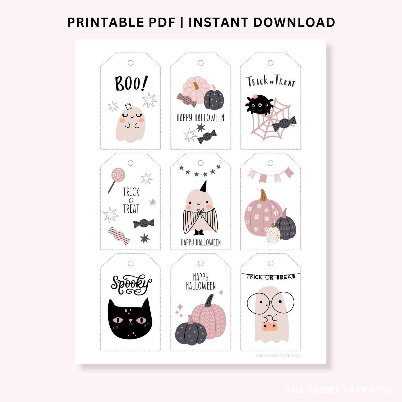 Cute PRINTABLE Halloween Gift Tags Halloween Treat Bag Tags DIY ...