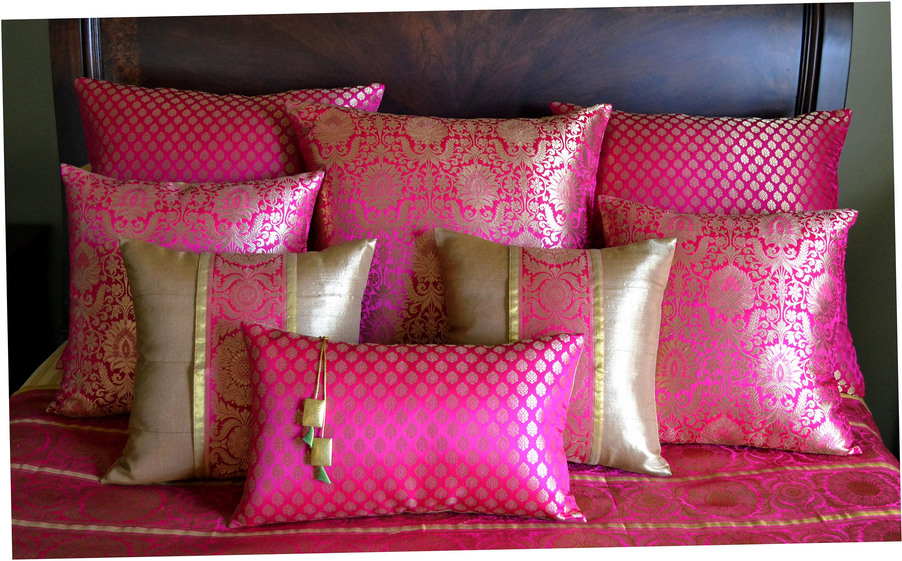 Banaras Brocade Silk Bed Runner Luxurious Indian Silk Bed - Etsy UK