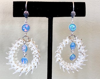 Vertebrae and Pearl Hoop Earrings | Etsy
